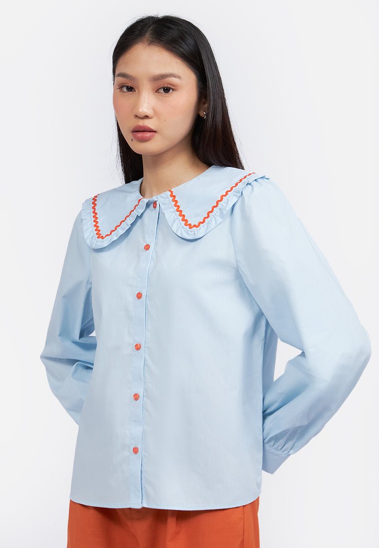 Blouse with Ric Rac Collar – COLORBOX - Indonesia