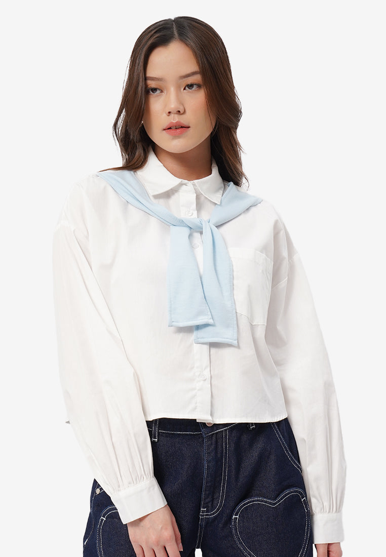 Long Sleeve Button Up Shirt Off White – COLORBOX - Indonesia