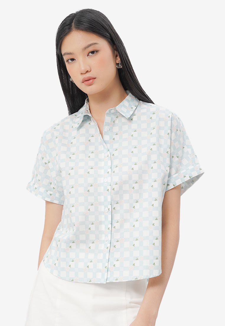 Roll Up Short Sleeve Boxy Blouse – COLORBOX - Indonesia