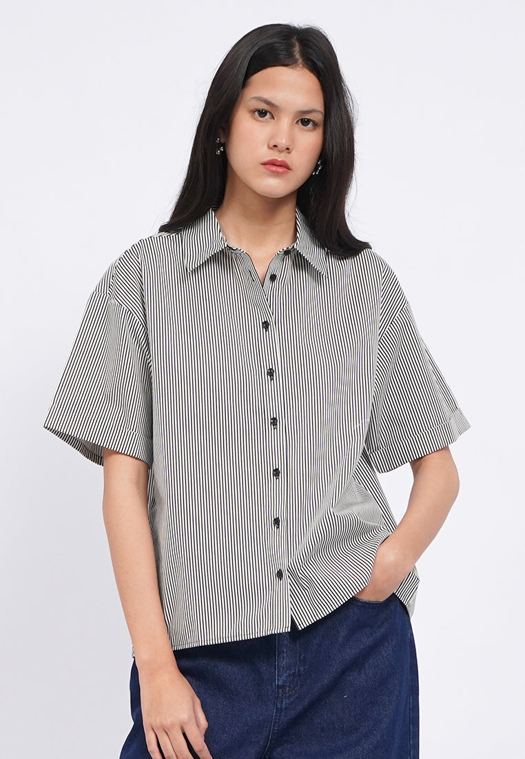Regular Fit Short Sleeve Stripe Shirt – COLORBOX - Indonesia