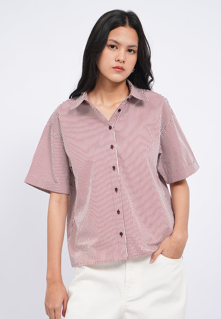 Regular Fit Short Sleeve Stripe Shirt – COLORBOX - Indonesia