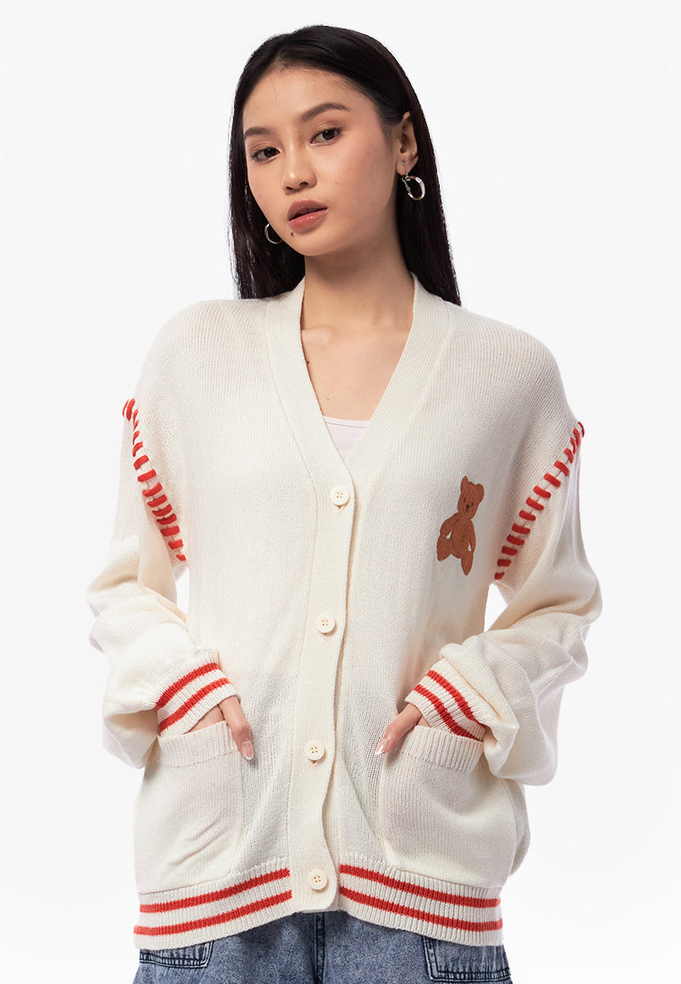Contrast Stitch Cardigan – COLORBOX - Indonesia