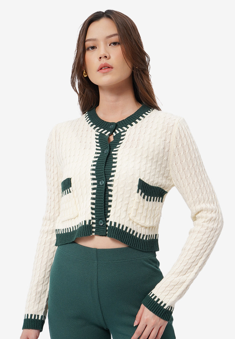 Long Sleeve Textured Cardigan Off White – COLORBOX - Indonesia