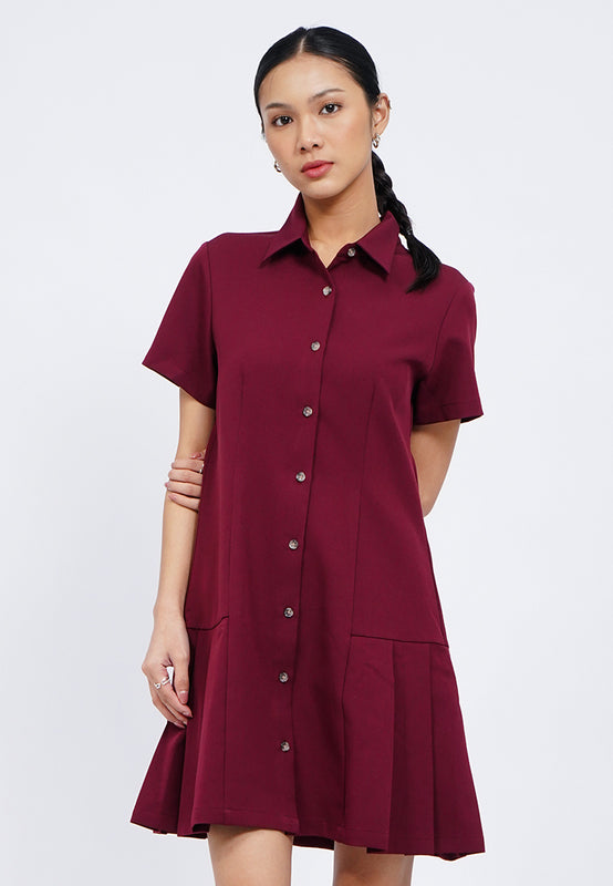 Button Up Collared Mini Dress – COLORBOX - Indonesia