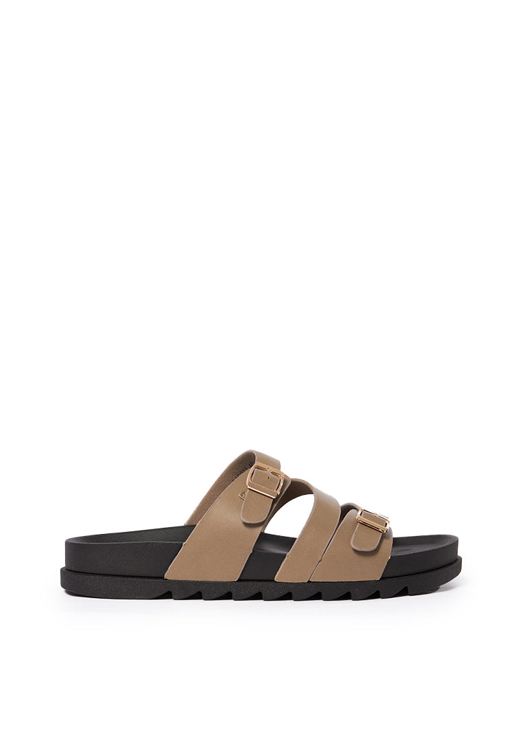 Triple Straps Sandals Khaki – COLORBOX - Indonesia