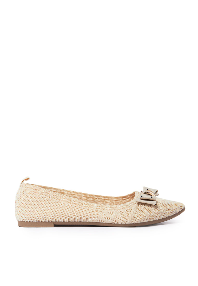 Knitted Flat Shoes Cream – COLORBOX - Indonesia