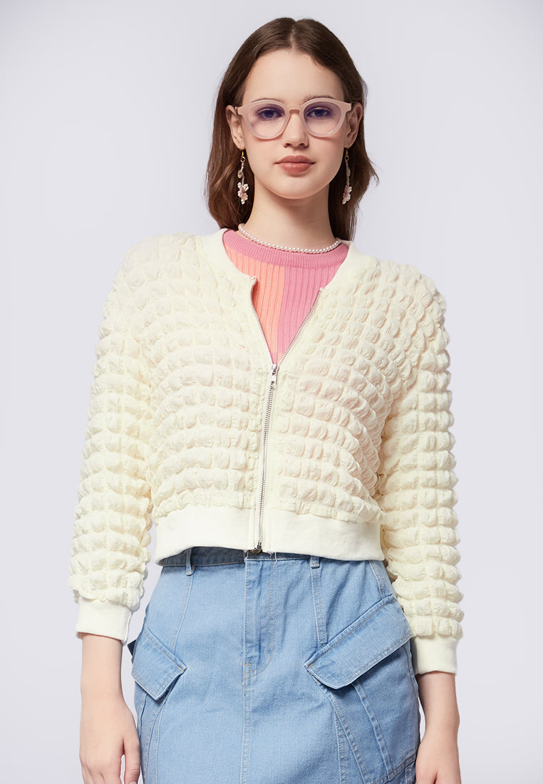 Long Sleeeve Quilted Jacket White – COLORBOX - Indonesia