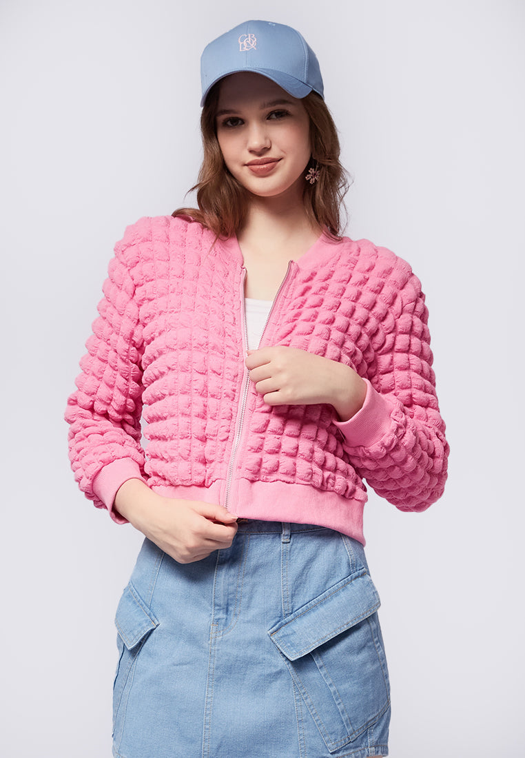 Long Sleeeve Quilted Jacket Pink – COLORBOX - Indonesia