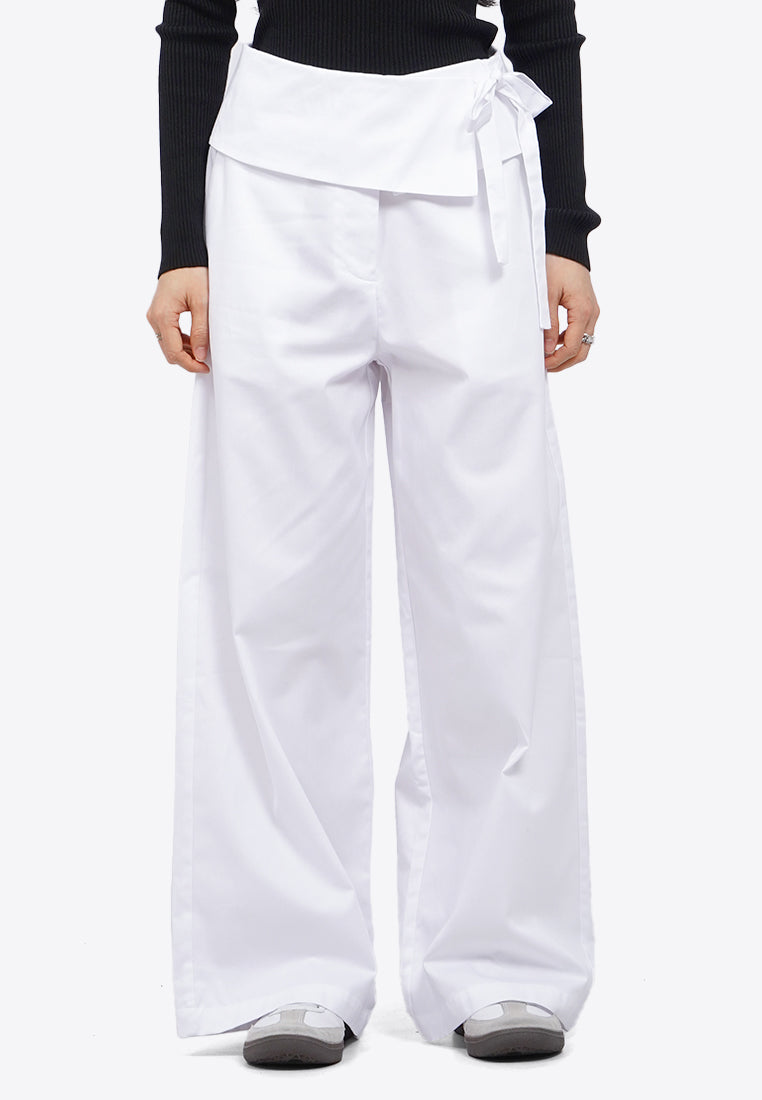 Fold Over Long Pants with Tie – COLORBOX - Indonesia