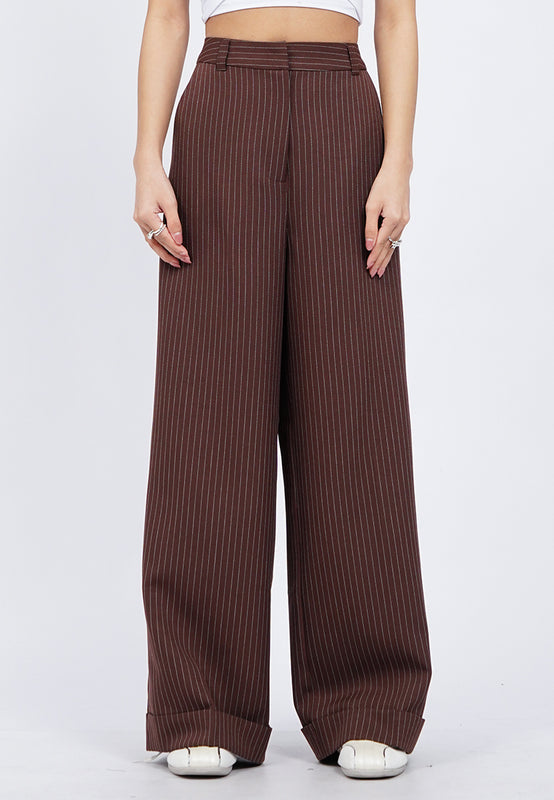 Wide Leg Roll Up Stripes Pants – COLORBOX - Indonesia