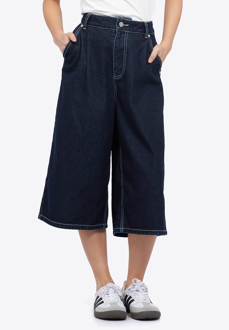 Jorts with Contrast Stitch Details – COLORBOX - Indonesia