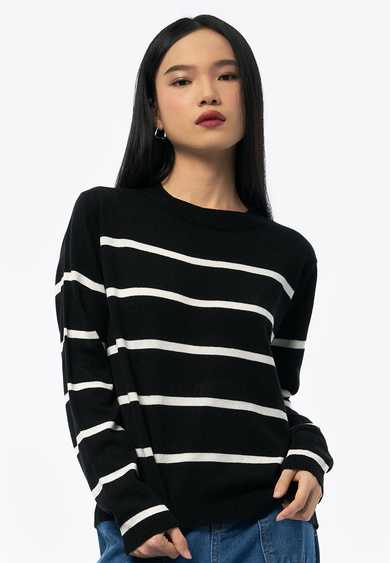 High Neck Stripe Sweater – COLORBOX - Indonesia