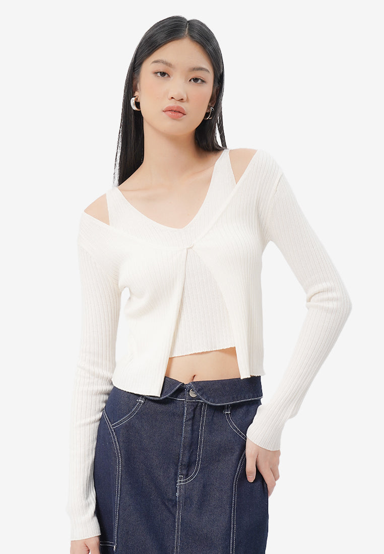 Double Layered Long Sleeve Top Off White – COLORBOX - Indonesia