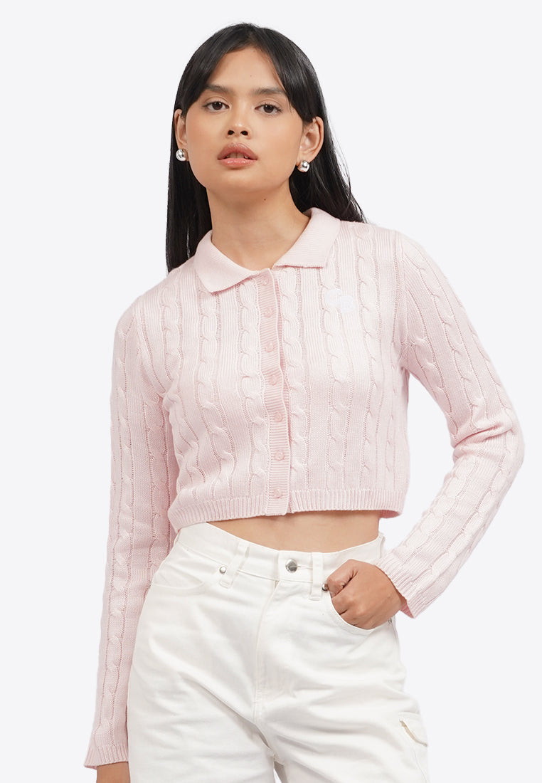 Cable Knit Button Up Top – COLORBOX - Indonesia