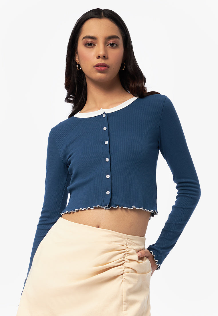 Button Up Top with Contrast Hem – COLORBOX - Indonesia