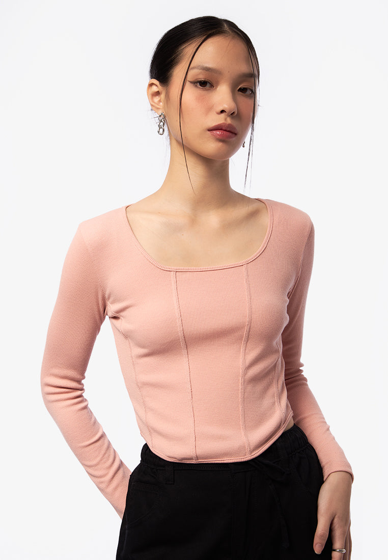 Square Neck Corset Top Peach – COLORBOX - Indonesia