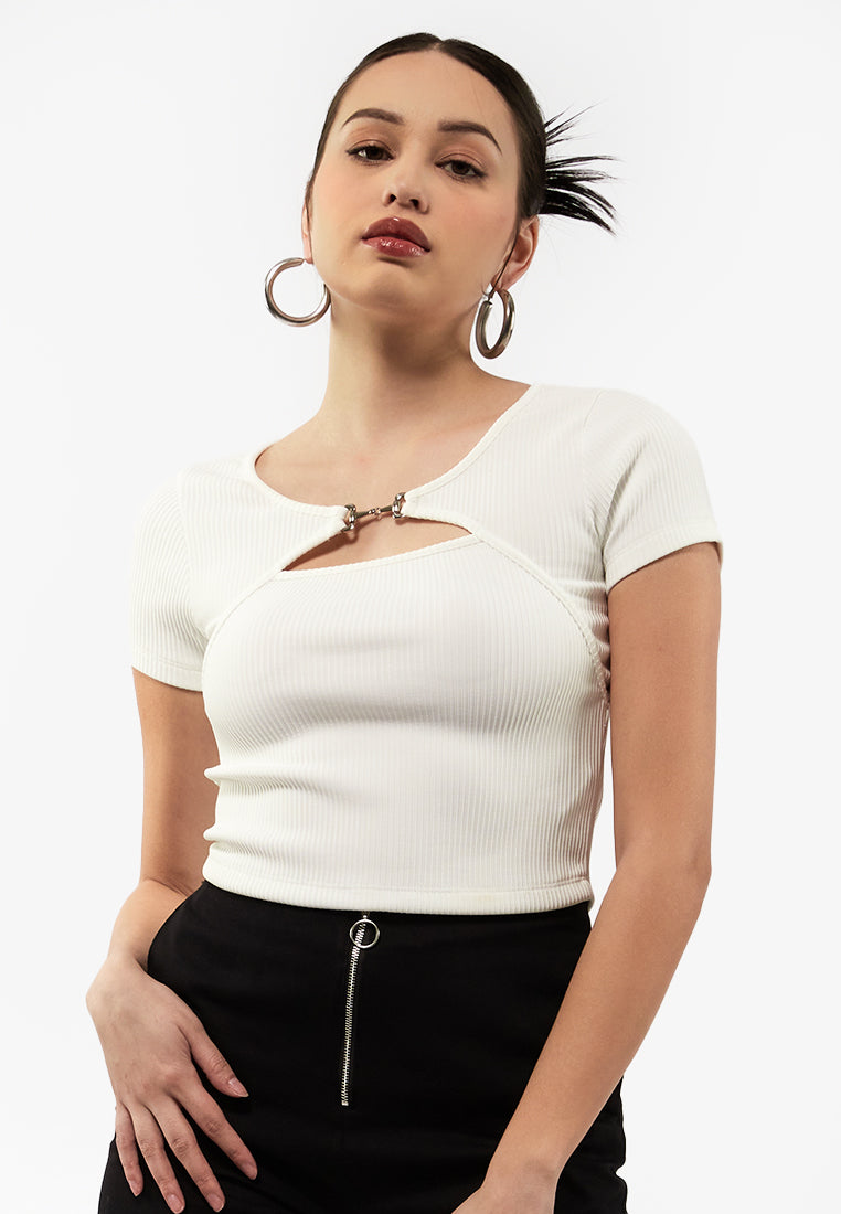 Cut Out Crop T-Shirt – COLORBOX - Indonesia