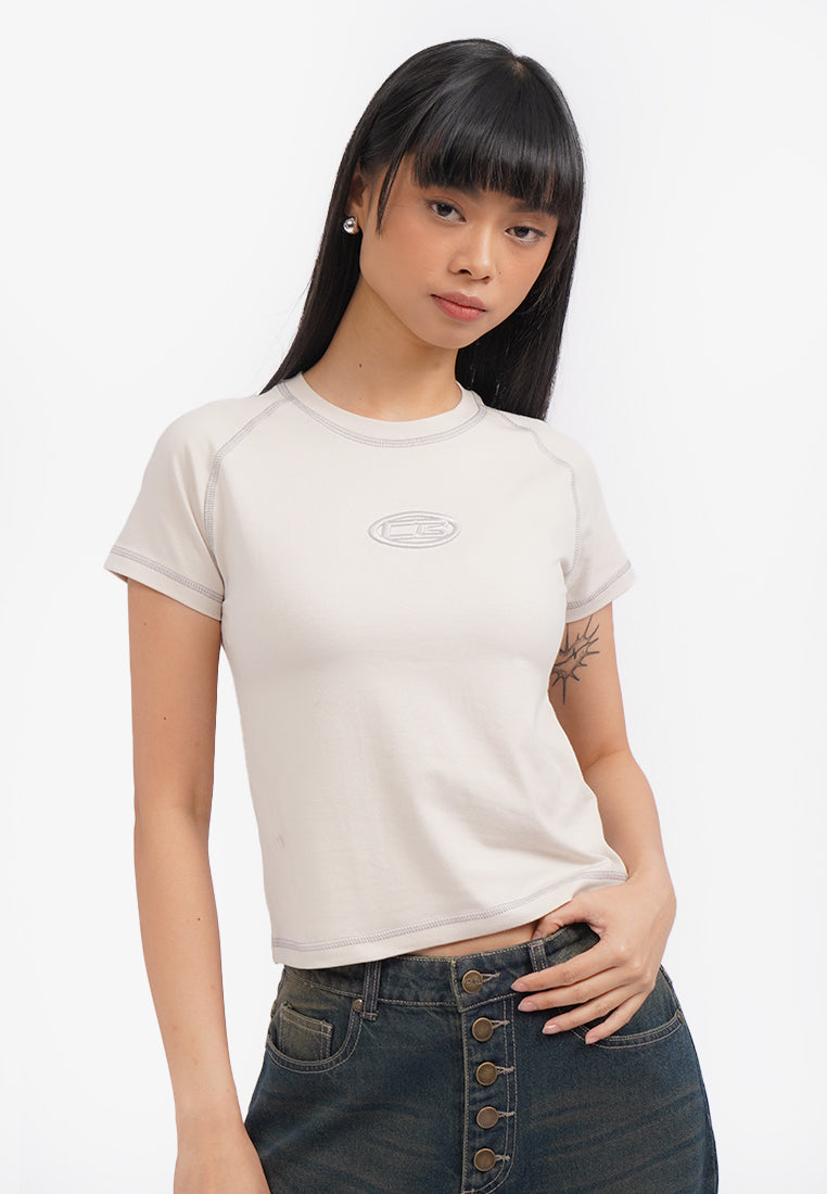 Short Sleeve Cut Out Crop T-Shirt L.Grey – COLORBOX - Indonesia