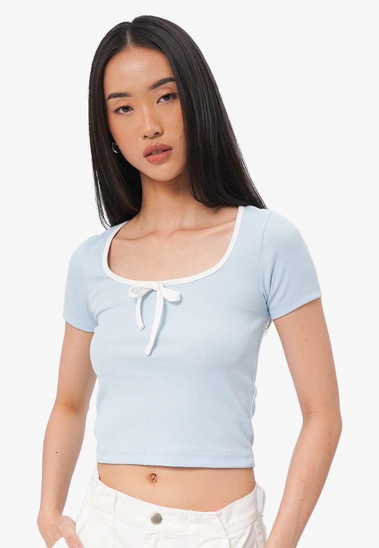 Square Neck Ribbon Top – COLORBOX - Indonesia