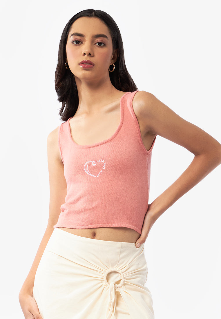Strappy Knit Tank Top Pink – COLORBOX - Indonesia