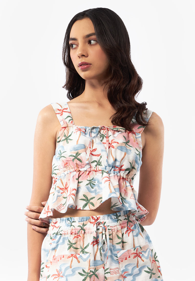 Printed Peplum Tank Top – COLORBOX - Indonesia