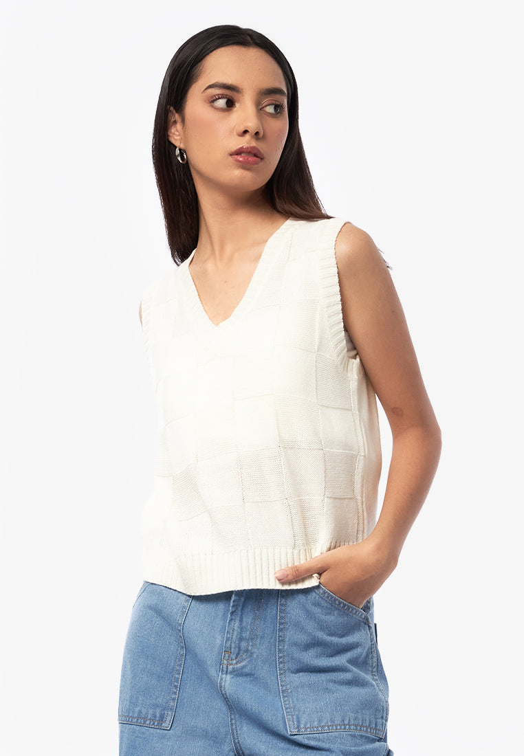 Textured Check Vest – COLORBOX - Indonesia