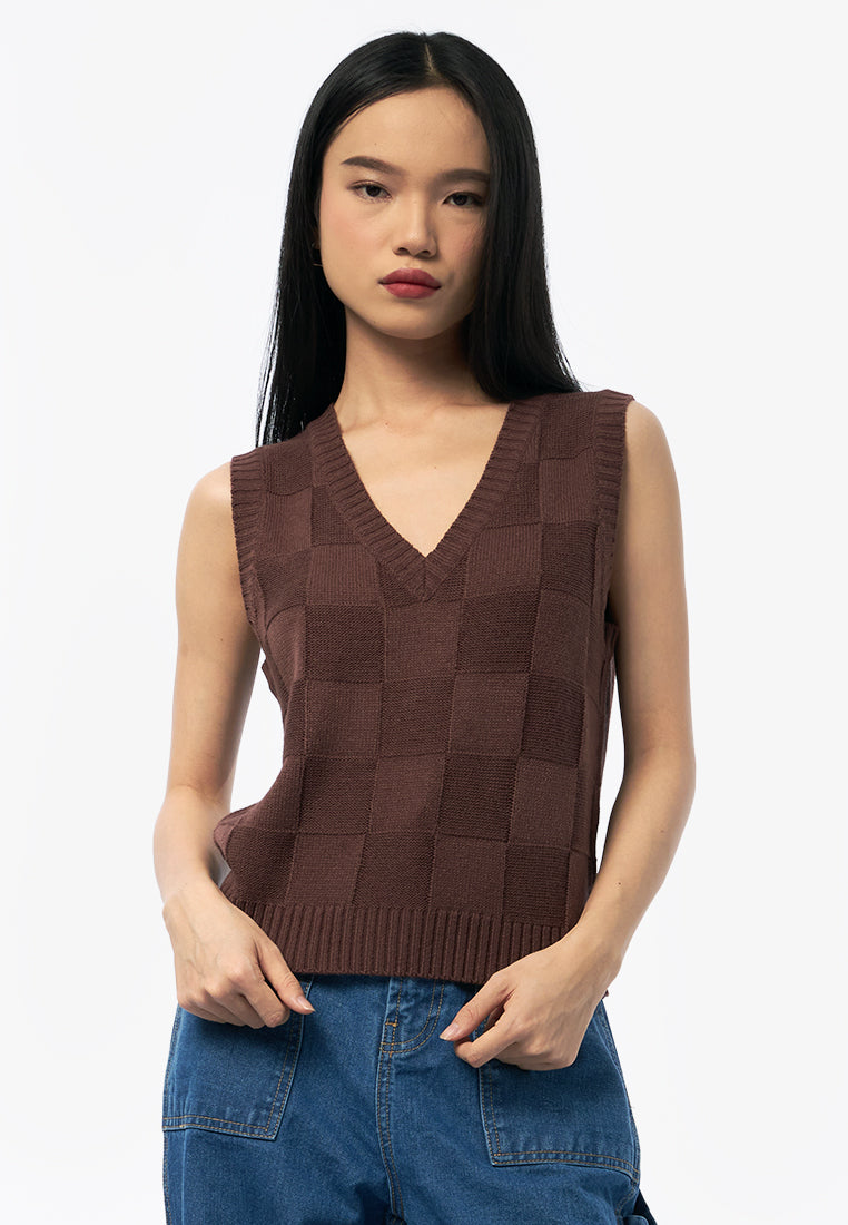 Textured Check Vest – COLORBOX - Indonesia
