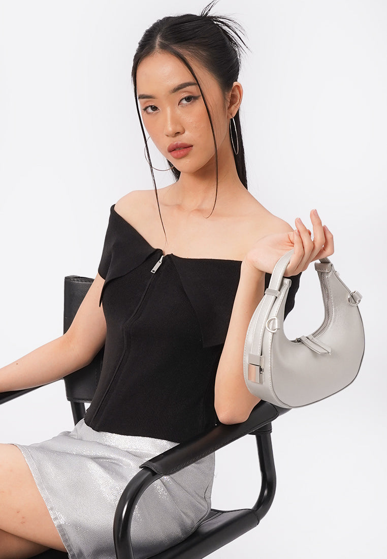 Half-Moon Sling Bag Silver – COLORBOX - Indonesia