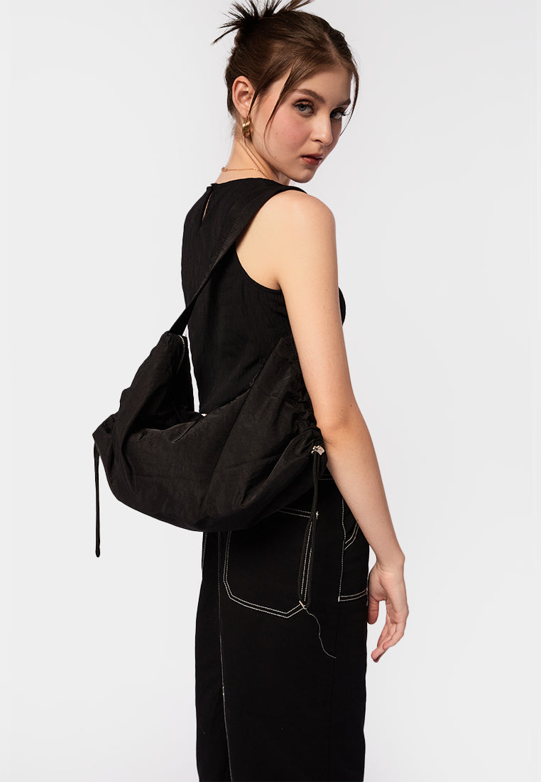 Drawstring Shoulder Black Bag – COLORBOX - Indonesia