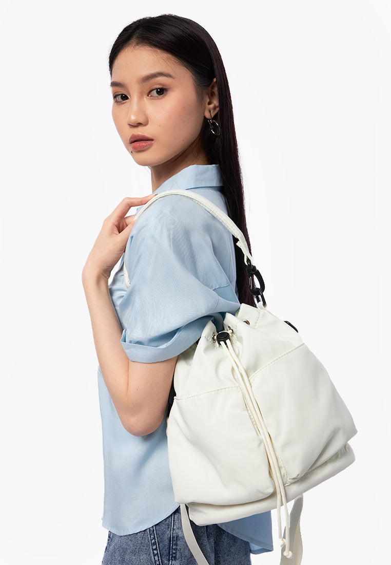 Drawstring Shoulder Bag Ivory – COLORBOX - Indonesia