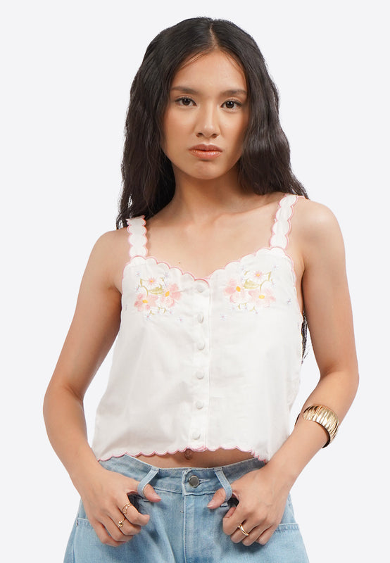 Embroidered Button Up Camisole – COLORBOX - Indonesia