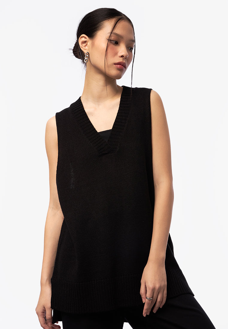 Oversized Knit Vest Black – COLORBOX - Indonesia