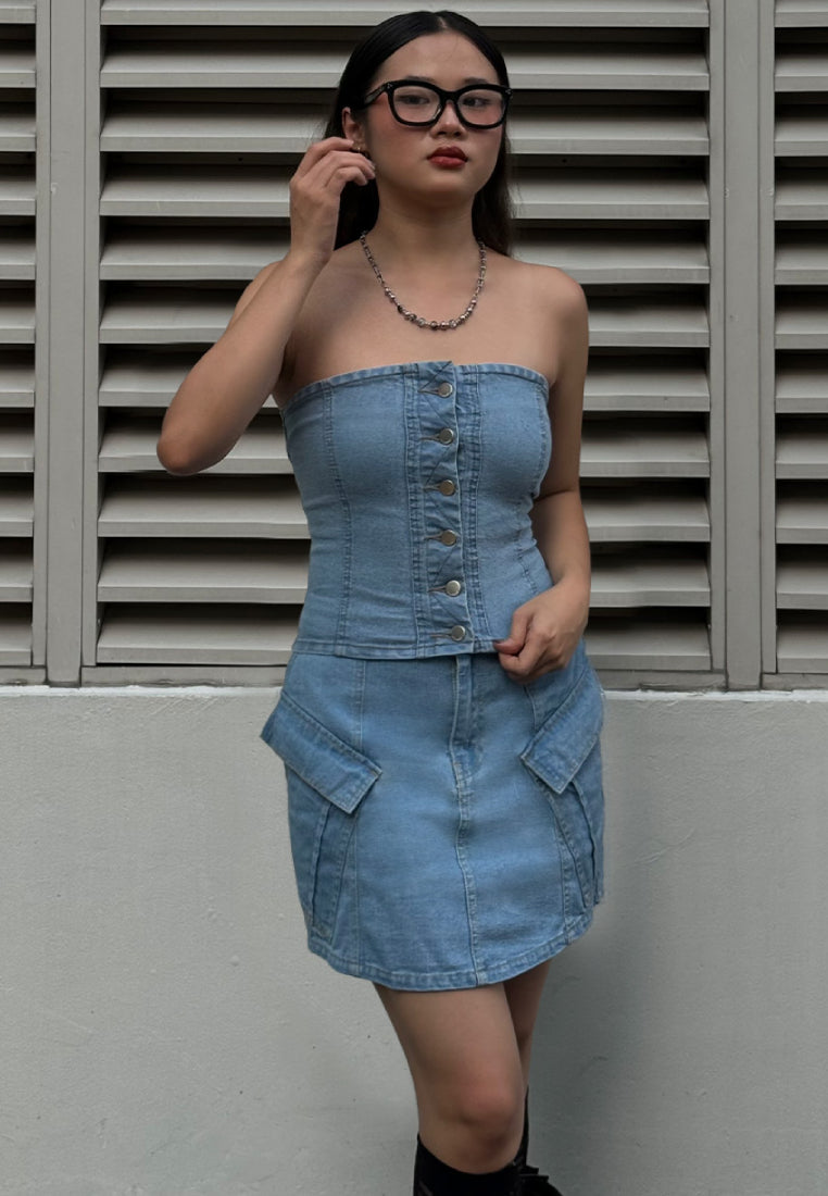 Denim Tube Top – COLORBOX - Indonesia