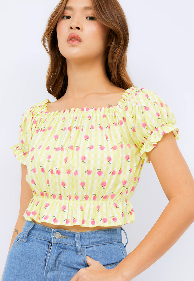 Printed Puff Sleeve Top – COLORBOX - Indonesia