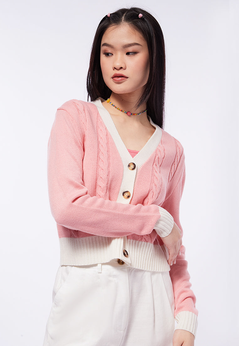Colorblock Long Sleeve Cardigan – COLORBOX - Indonesia