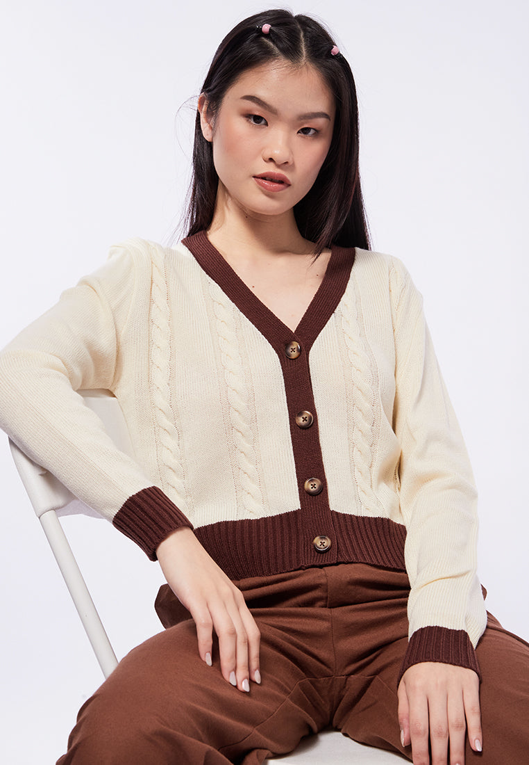 Colorblock Long Sleeve Cardigan – COLORBOX - Indonesia