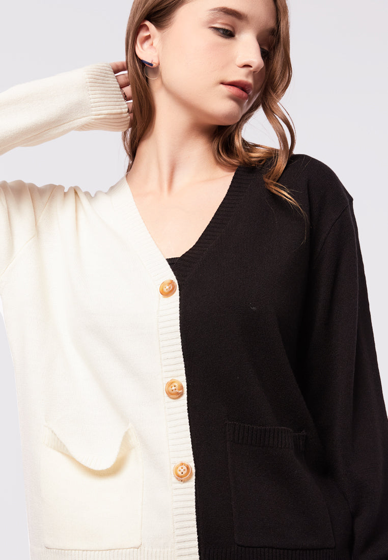 Colorblock Slouchy Knit Cardigan – COLORBOX - Indonesia