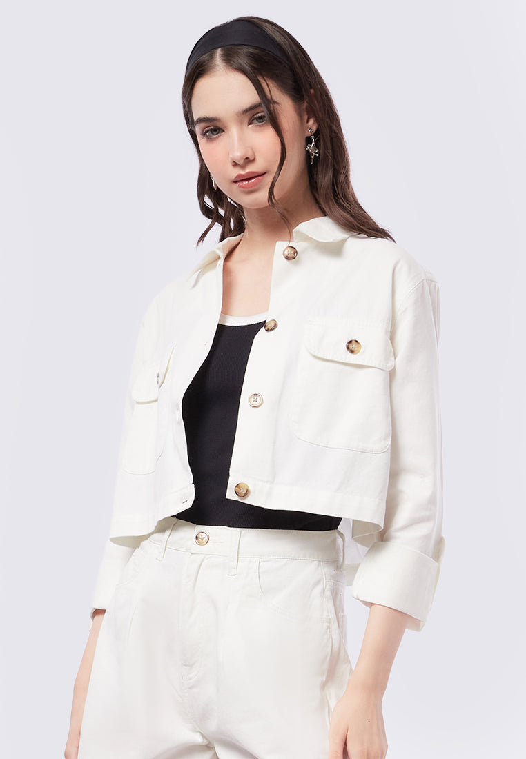 Rolled Up Sleeve Crop Jacket – COLORBOX - Indonesia