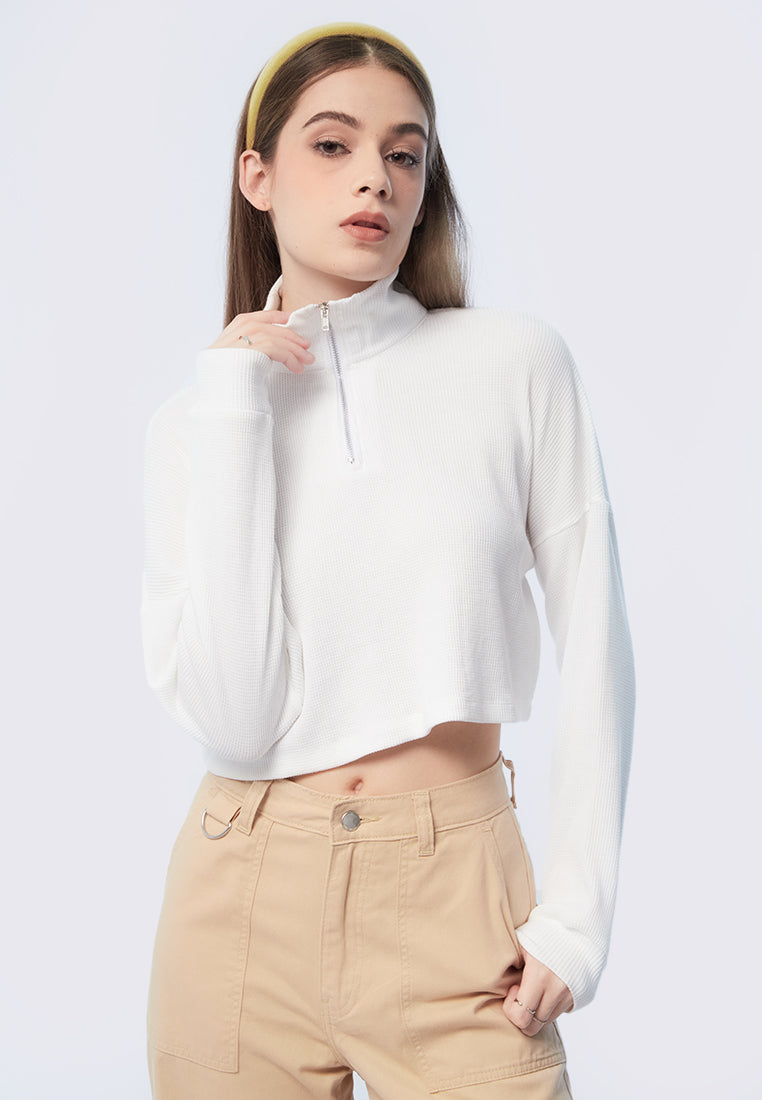 High Neck Sweatshirt with Zipper – COLORBOX - Indonesia