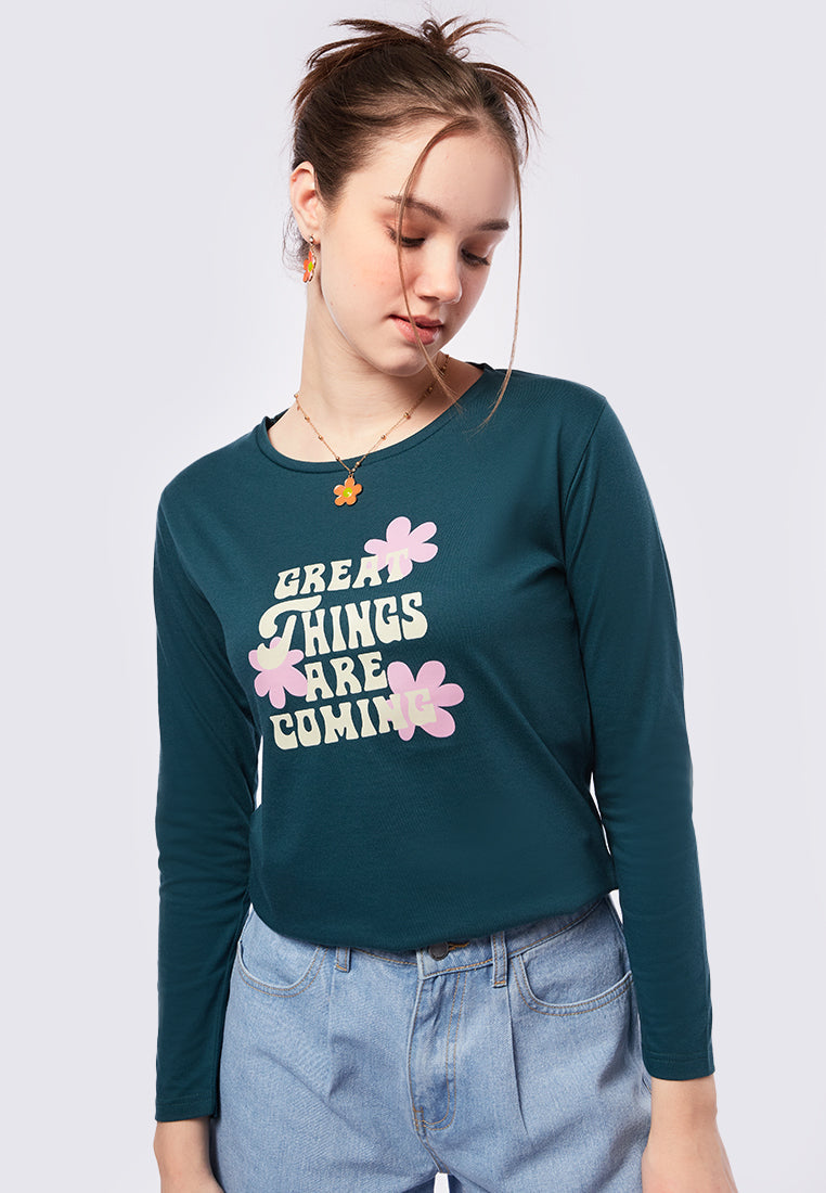 Graphic Round Neck Long Sleeve T-Shirt – COLORBOX - Indonesia