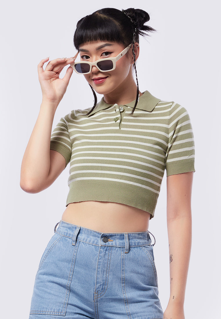 Short Sleeve Stripe Knit Top – COLORBOX - Indonesia