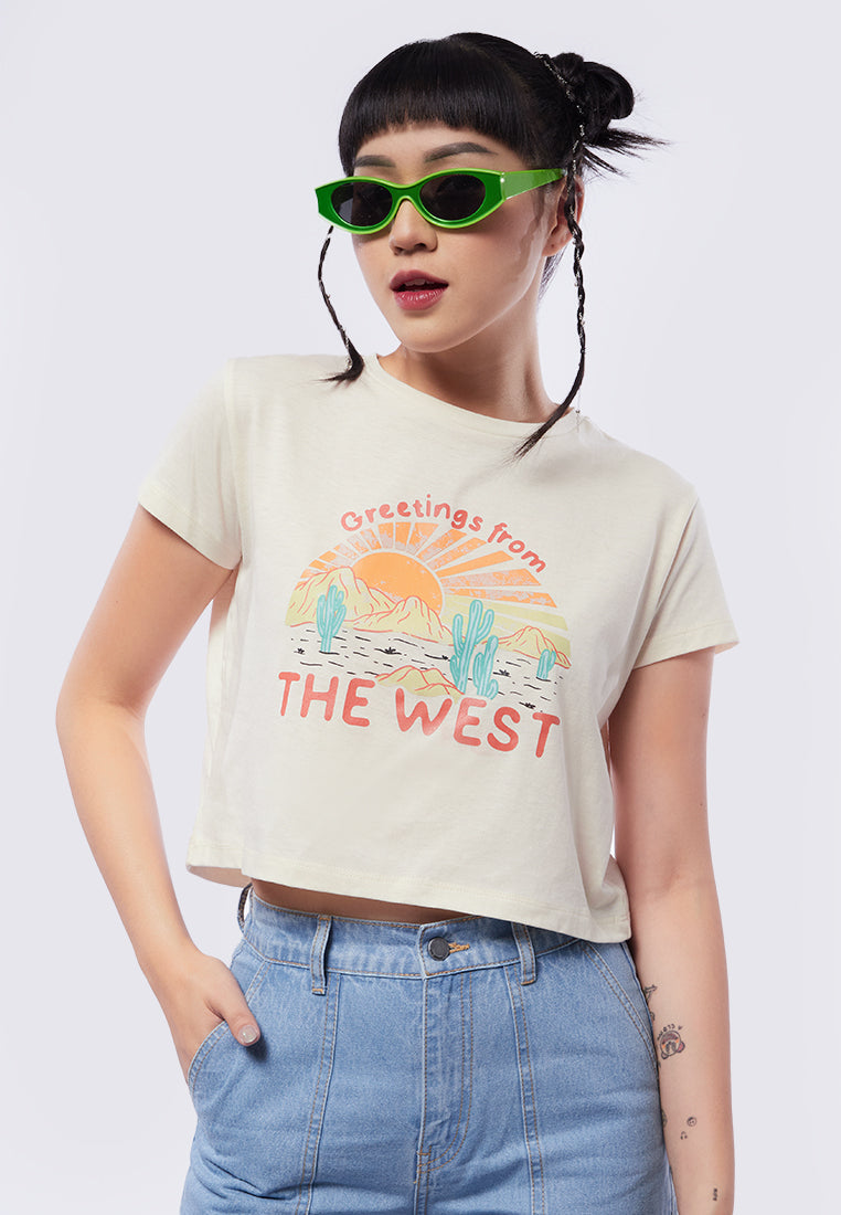 Short Sleeve Graphic Crop T-Shirt – COLORBOX - Indonesia