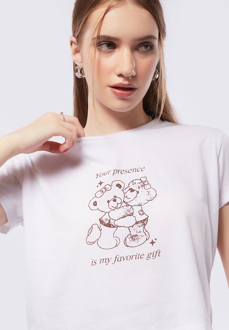 Graphic Short Sleeve Crop T-Shirt – COLORBOX - Indonesia