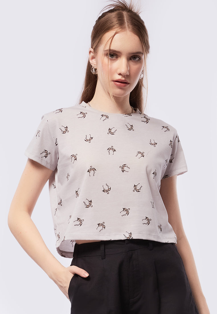 Full Print Short Sleeve Crop T-Shirt – COLORBOX - Indonesia