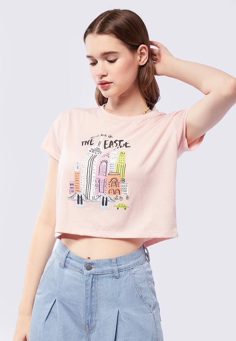 Short Sleeve Graphic Crop T-Shirt – COLORBOX - Indonesia