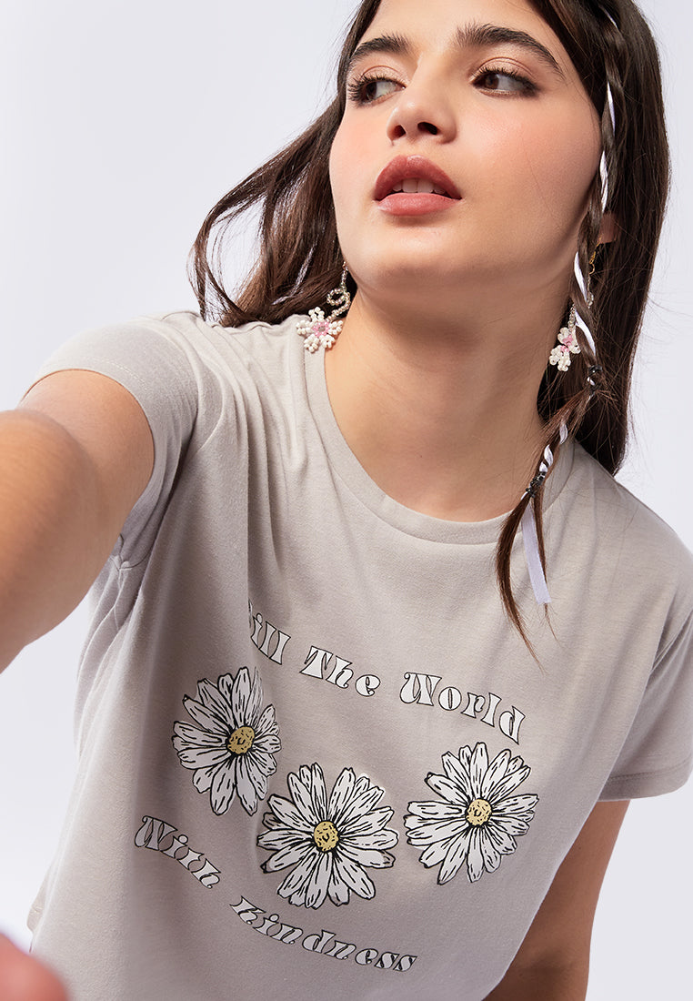 Short Sleeve Graphic Crop T-Shirt – COLORBOX - Indonesia