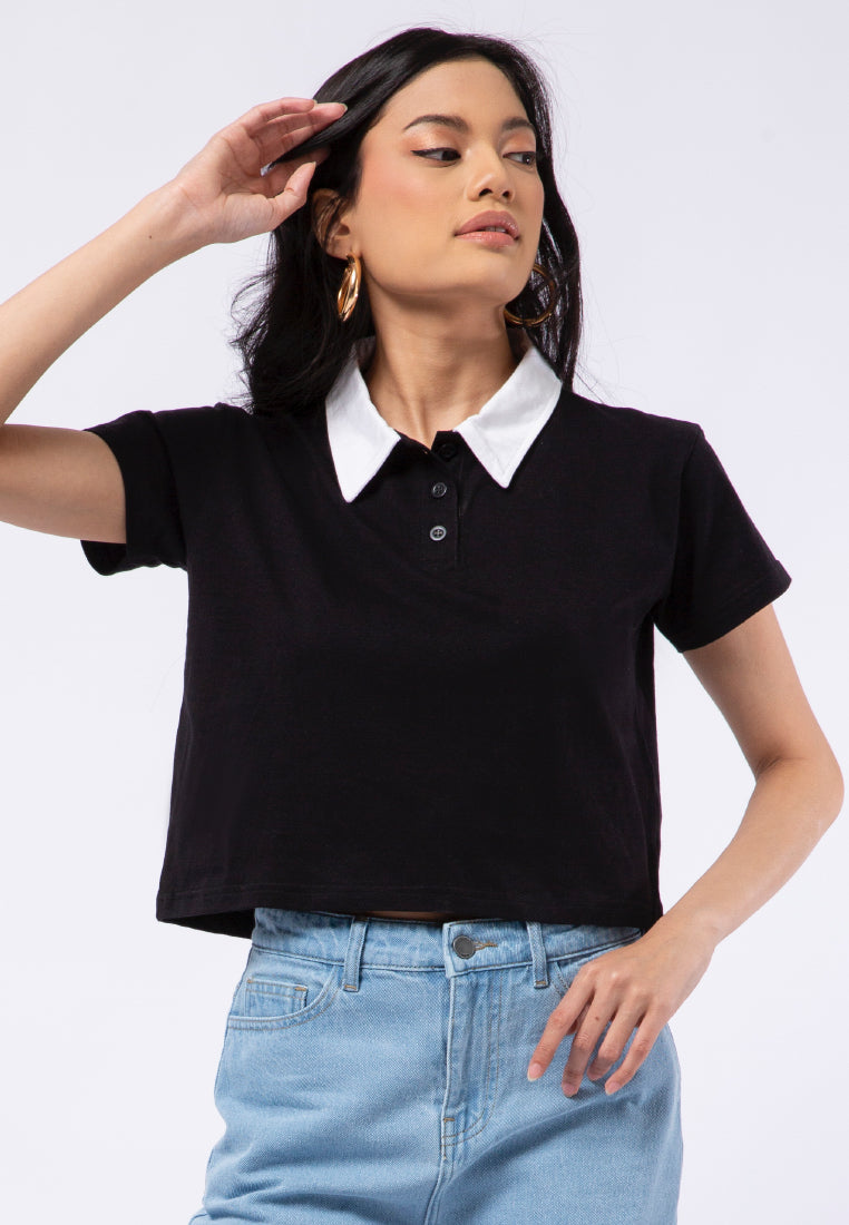 Short Sleeve Crop Polo Top – COLORBOX - Indonesia