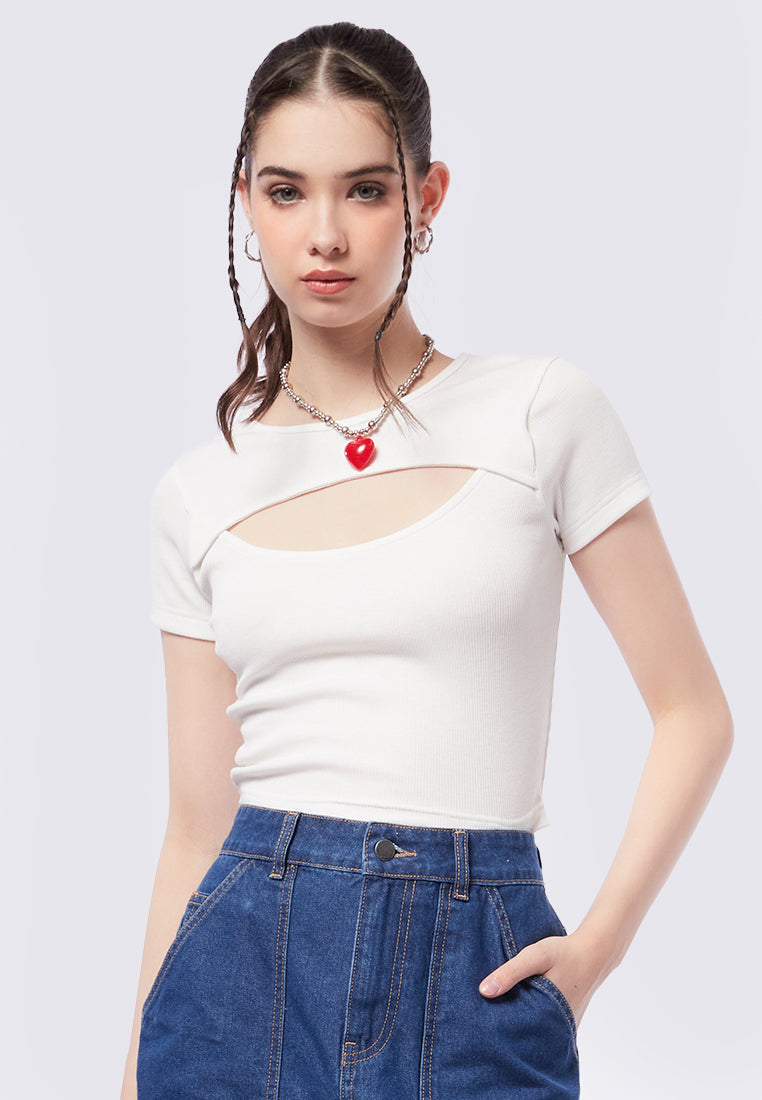 Cut Out Short Sleeve Crop Top – COLORBOX - Indonesia