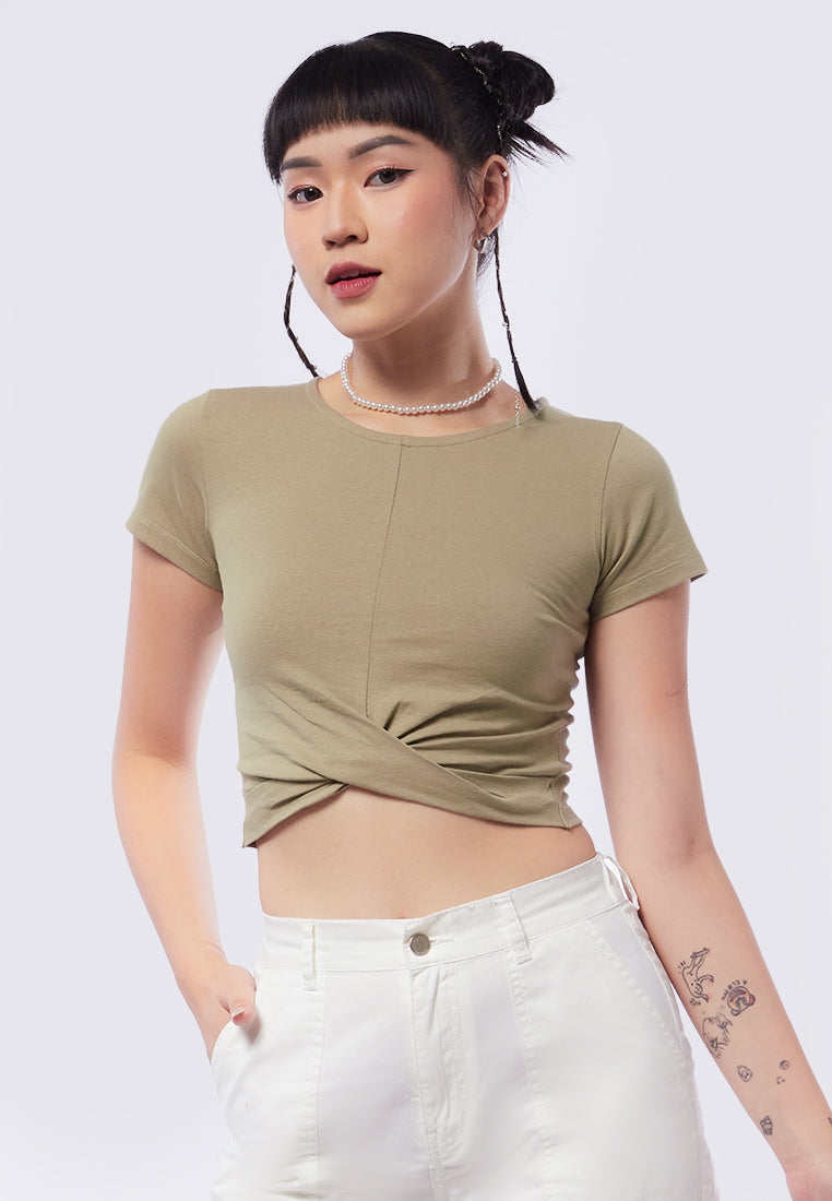 Short Sleeve T-Shirt with Twist Details – COLORBOX - Indonesia
