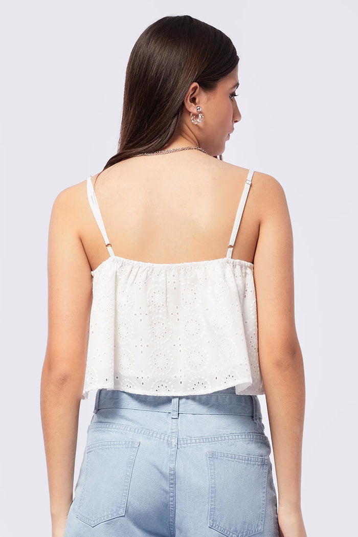Ruffled Eyelet Tank Top – COLORBOX - Indonesia